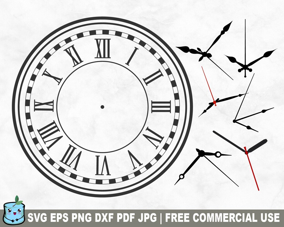 Clock Face With Hands 7 SVG Cut File | Old School Clock SVG Cut File ...