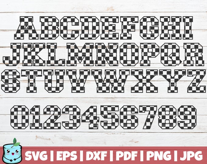 10 Checkered Numbers SVG, Birthday Number Svg, Blue Line Number Svg ...