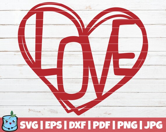 Love Heart SVG Cut File Commercial Use Instant Download | Etsy