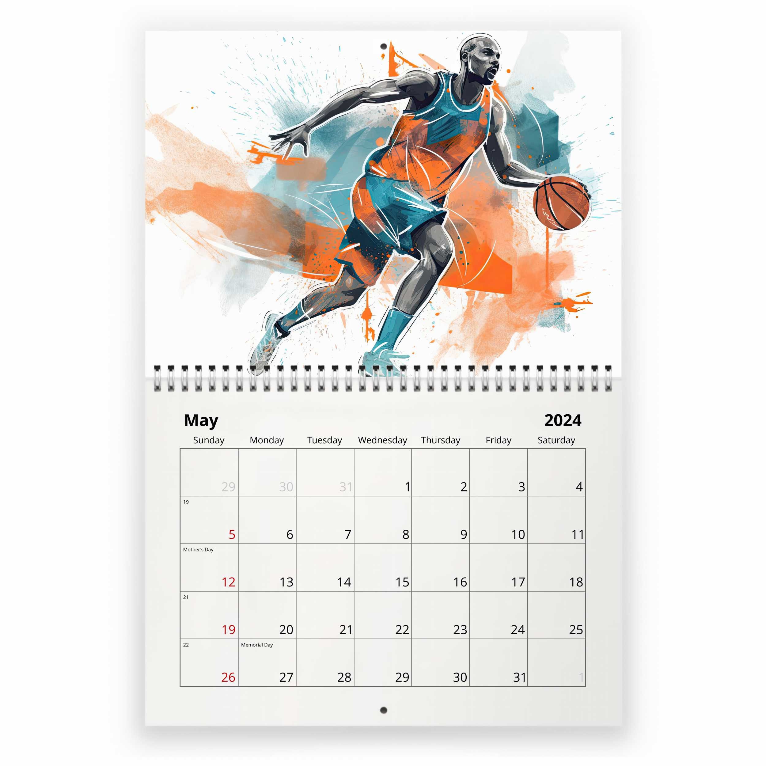 Basketball 2024 Wall Calendar sold by Rivkah-Masterful | SKU 4604175 ...