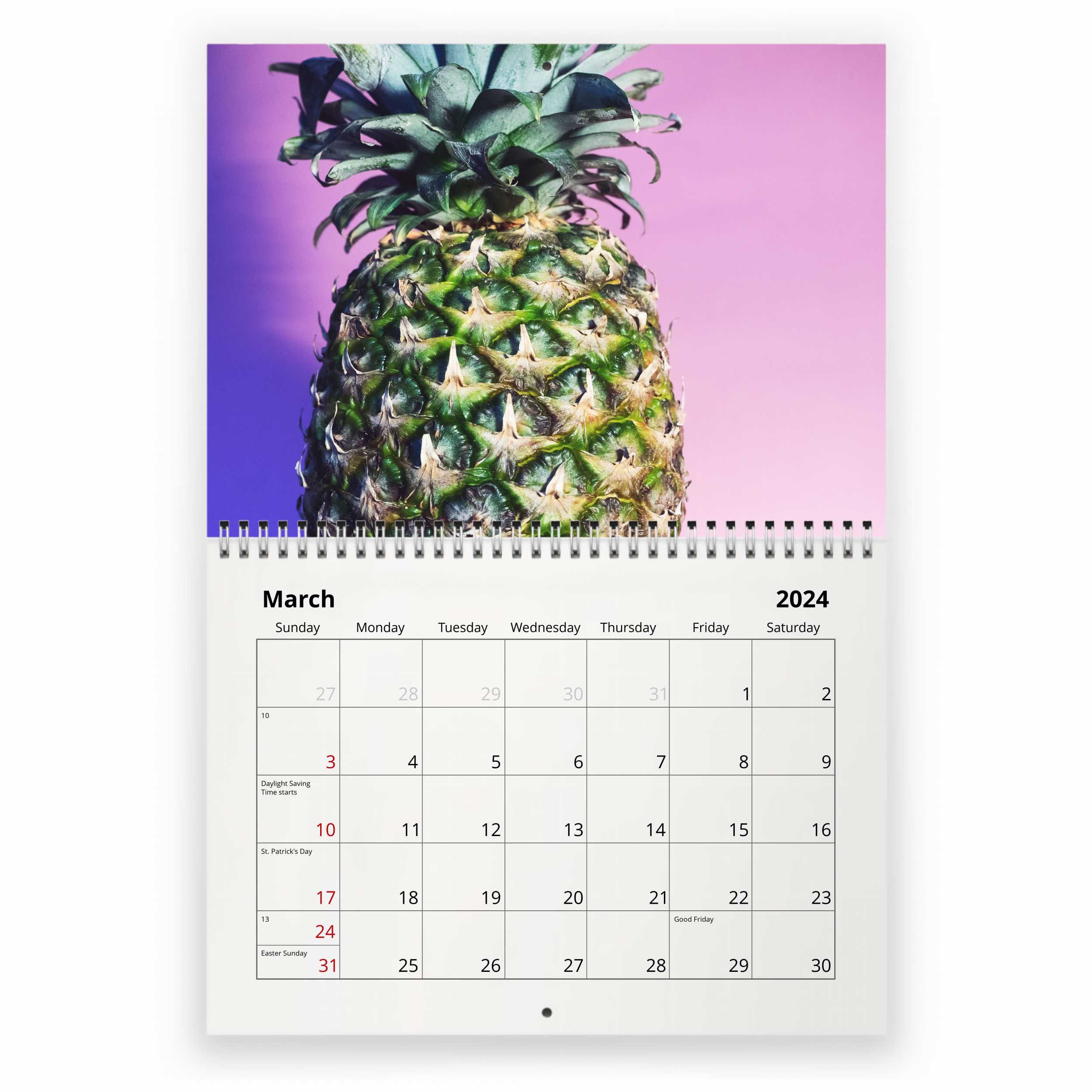 Pineapple 2024 Wall Calendar ID:W23090 - Etsy