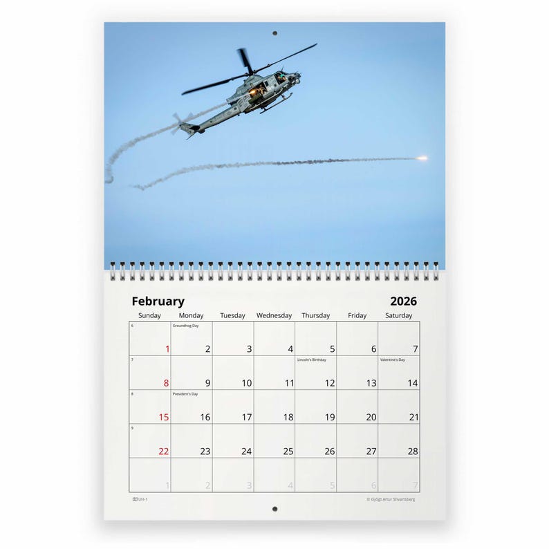 Helicopter 2026 Wall Calendar ID:W26051 - Etsy