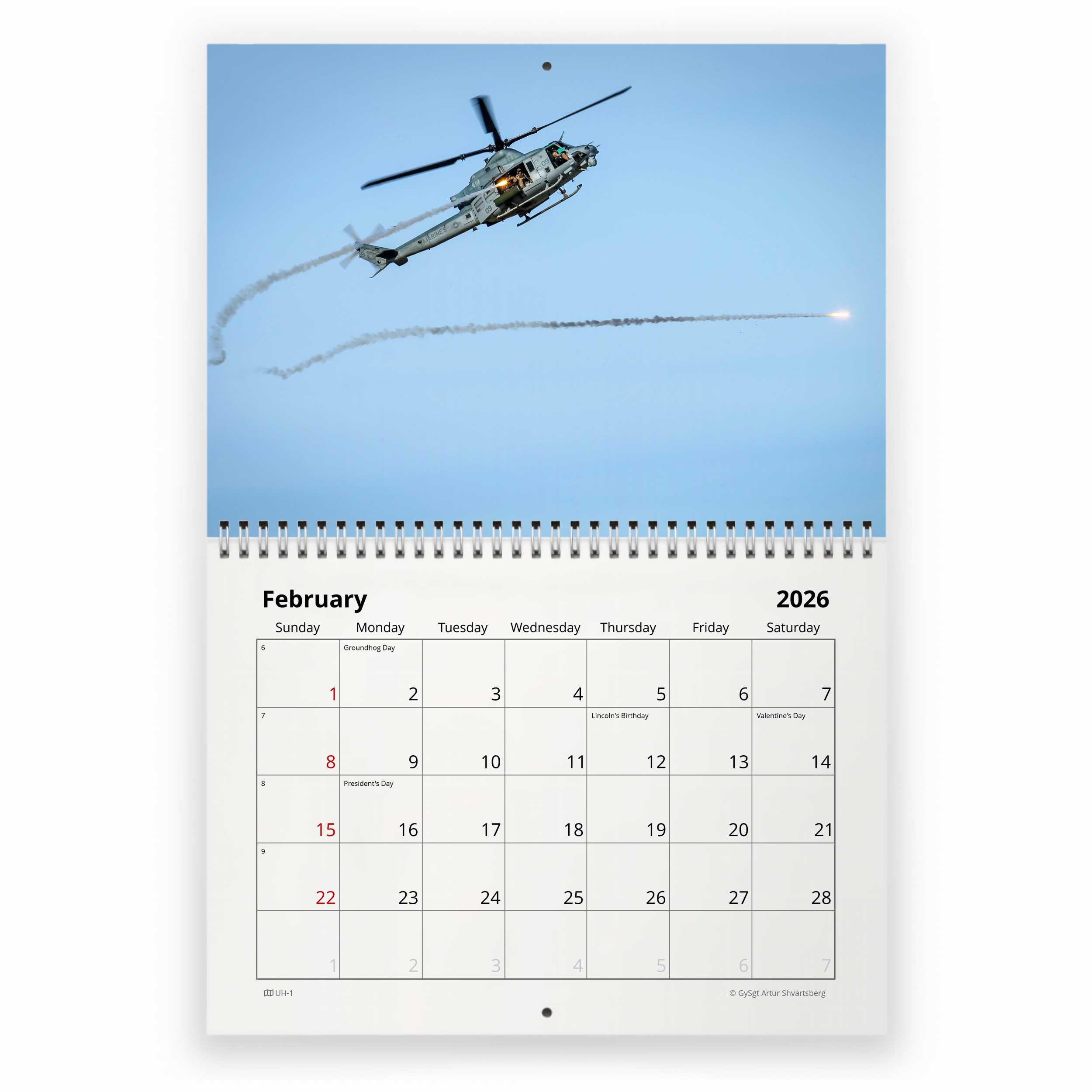 Helicopter 2026 Wall Calendar ID:W26051 - Etsy