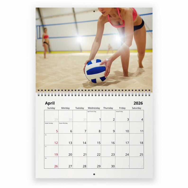 Volleyball 2026 Wall Calendar ID:W26004 - Etsy
