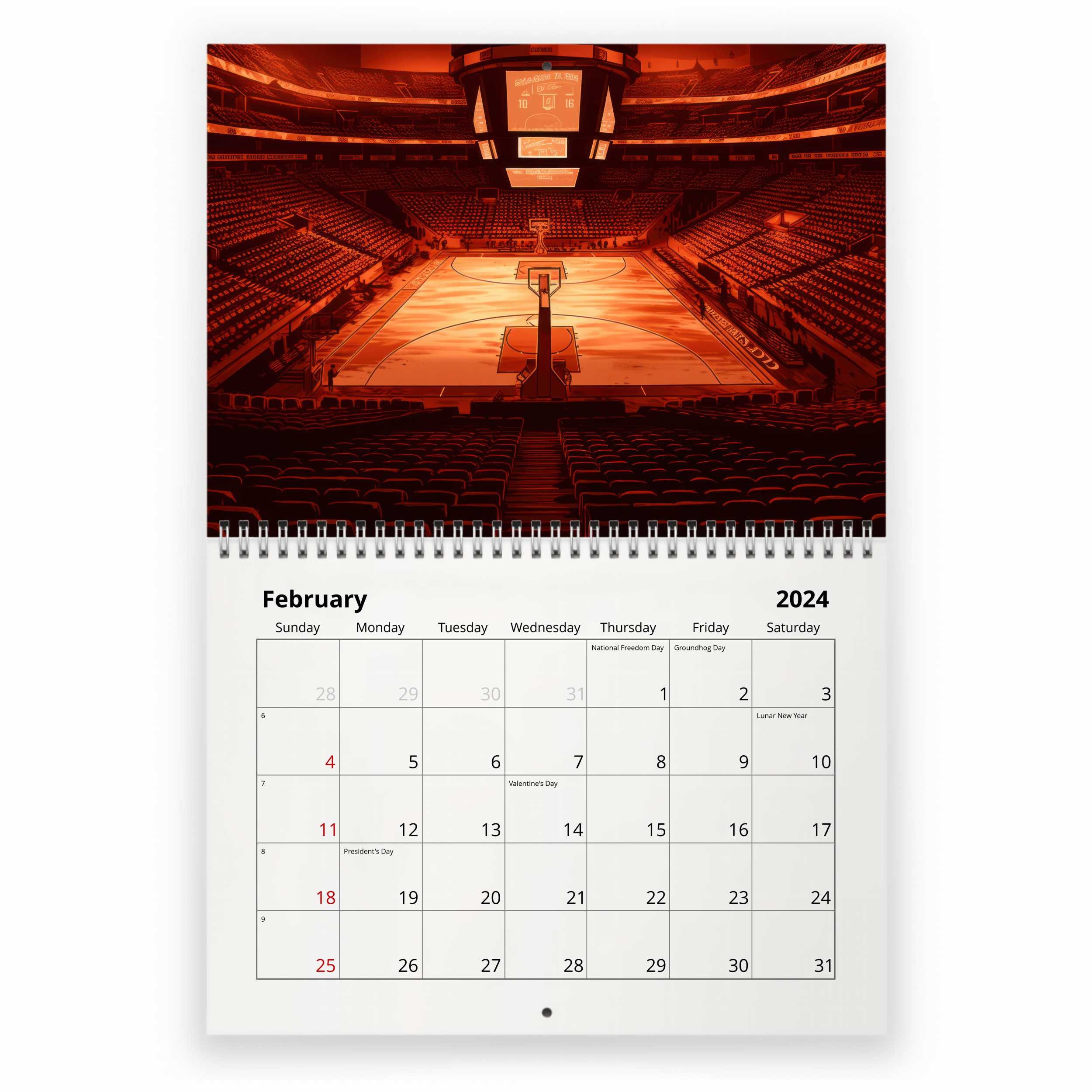 Basketball 2024 Wall Calendar sold by Rivkah-Masterful | SKU 4604175 ...