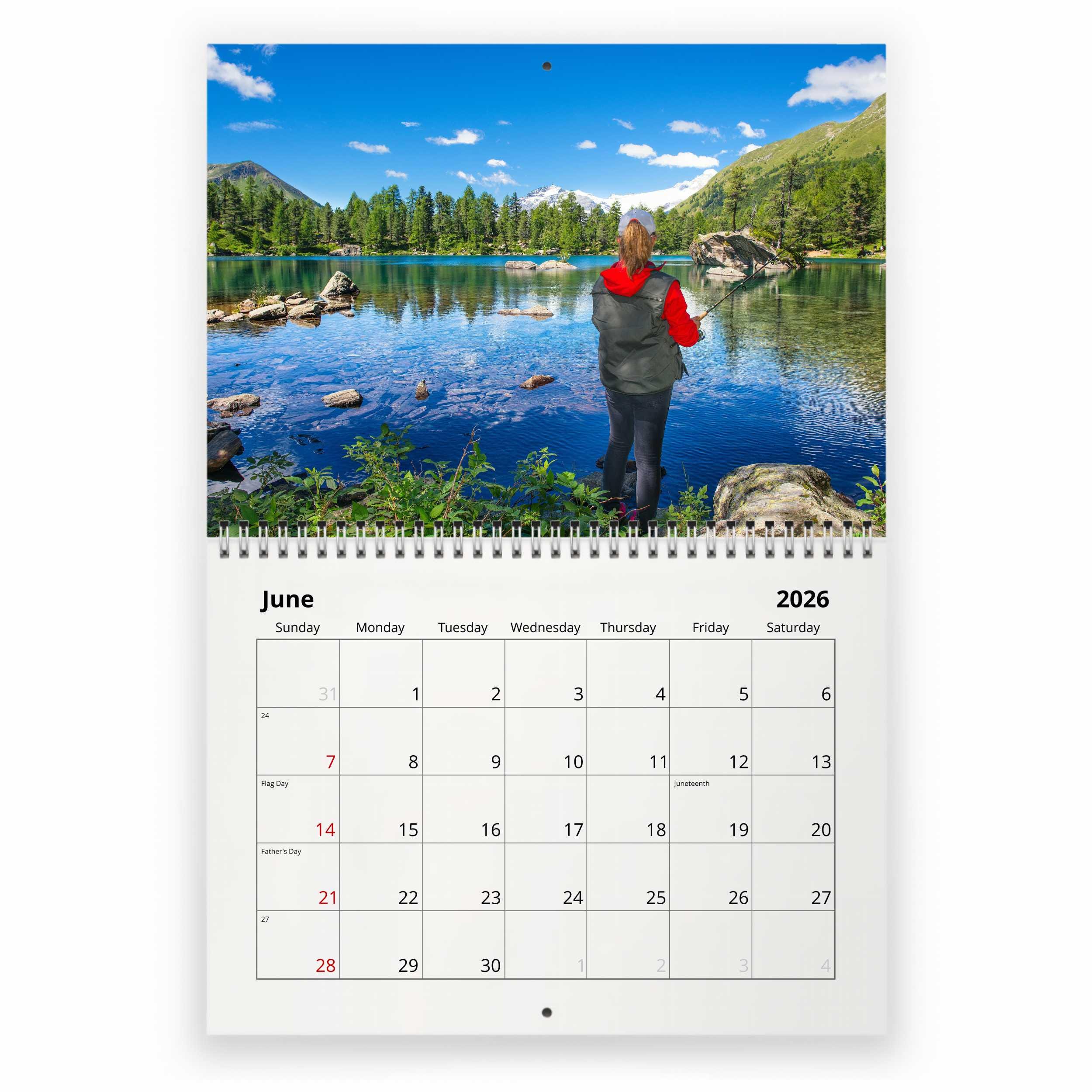 Fishing 2026 Wall Calendar ID:W26015 - Etsy