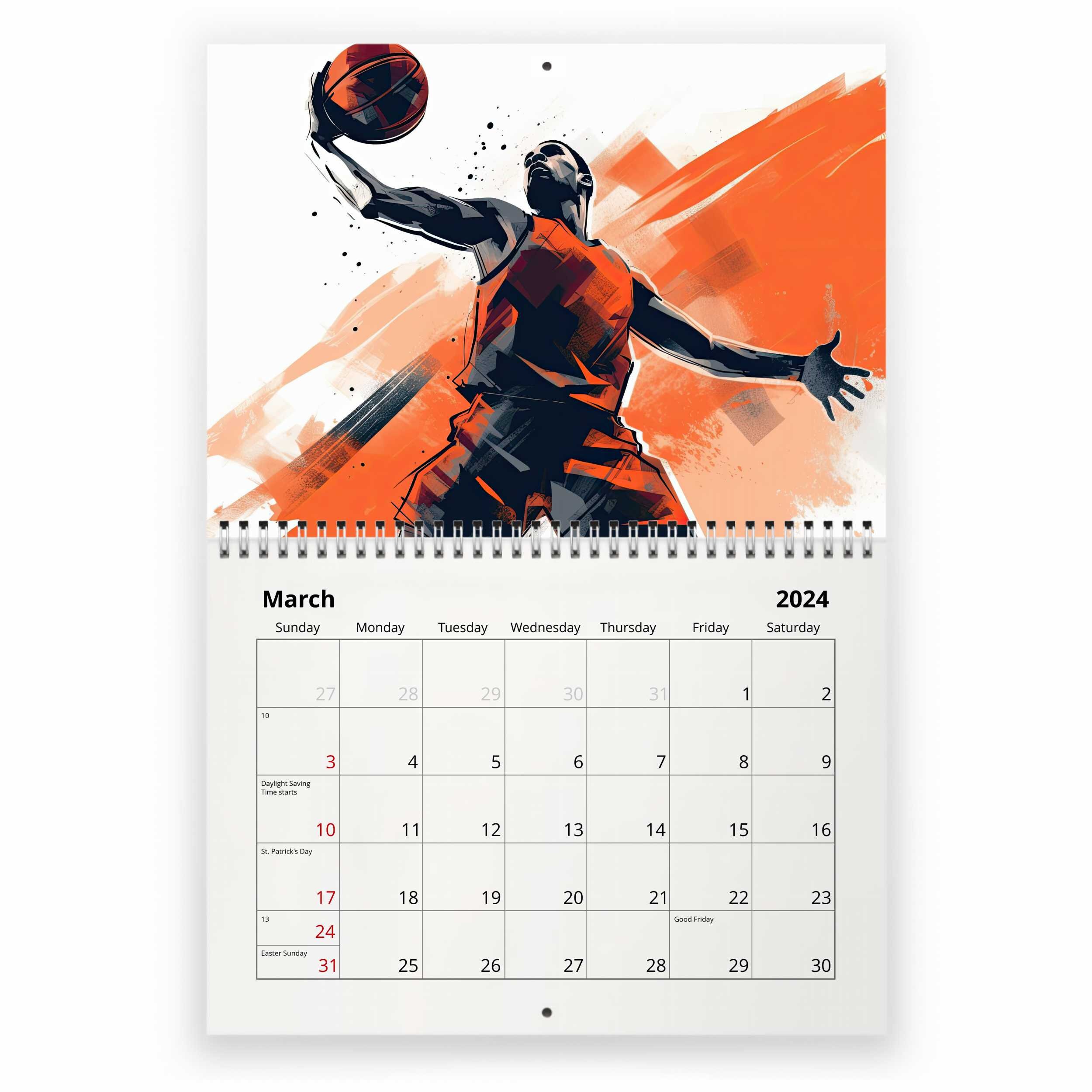 Basketball 2024 Wall Calendar sold by Rivkah-Masterful | SKU 4604175 ...