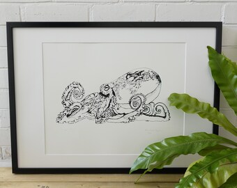 Octopus Screen Print - Etsy