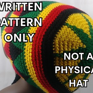 Crochet Rasta Crown Digital Pattern, Dreadlock Rasta Hat Crochet ...