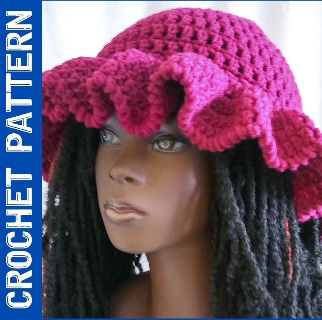 Simple Subtle Ruffle Bucket Hat Pattern, Crochet Bucket Hat Pattern ...