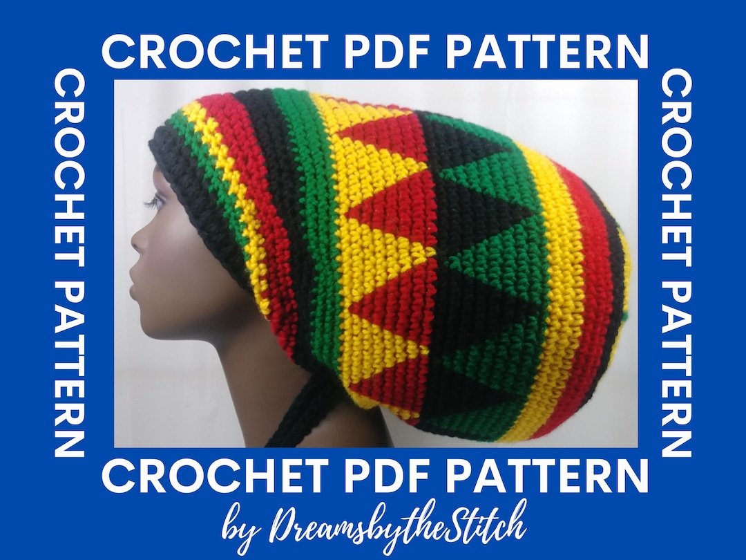 Crochet Rasta Crown Digital Pattern, Dreadlock Rasta Hat Crochet ...