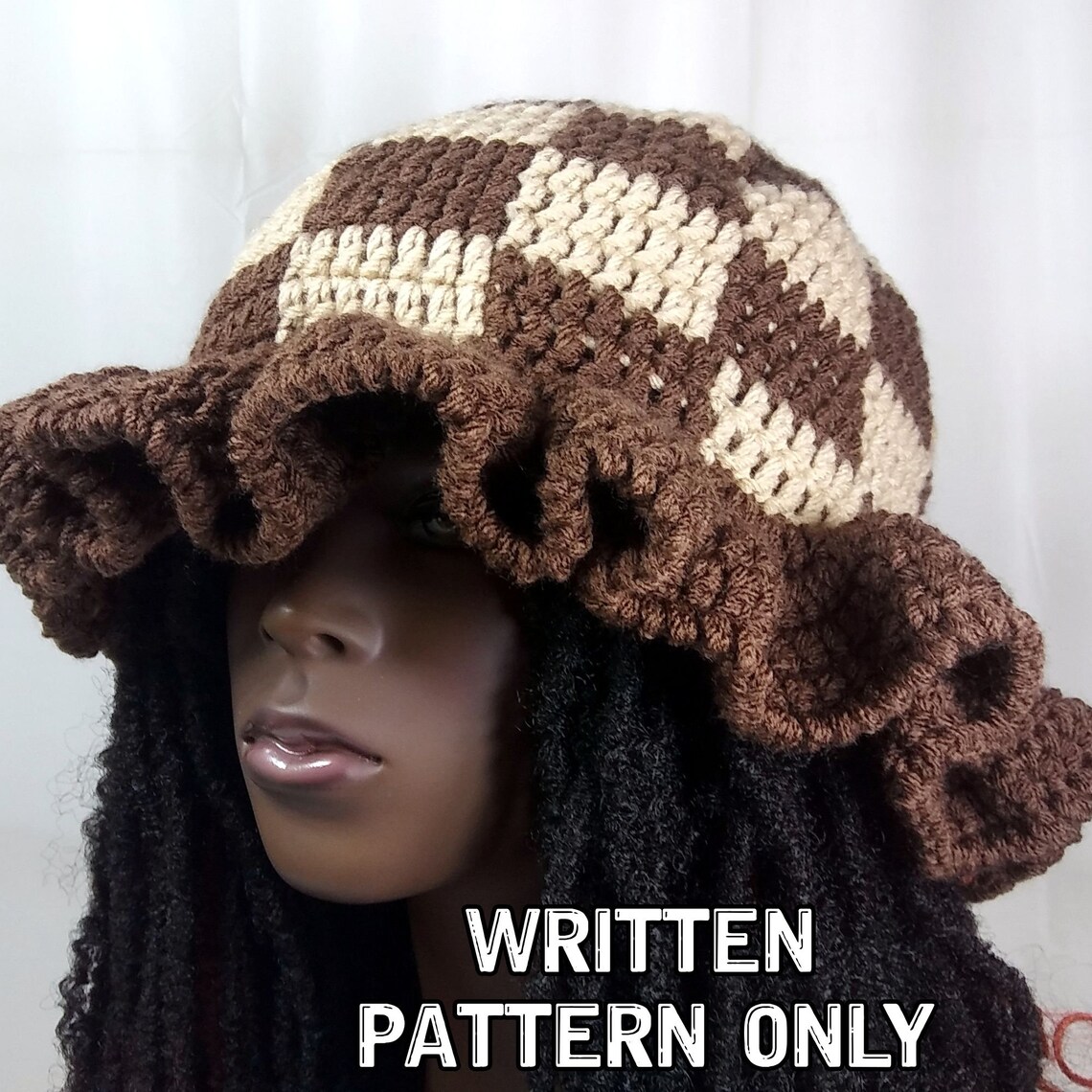 Checker Ruffle Bucket Hat Pattern, DIY Crochet, Instant PDF Download - Etsy