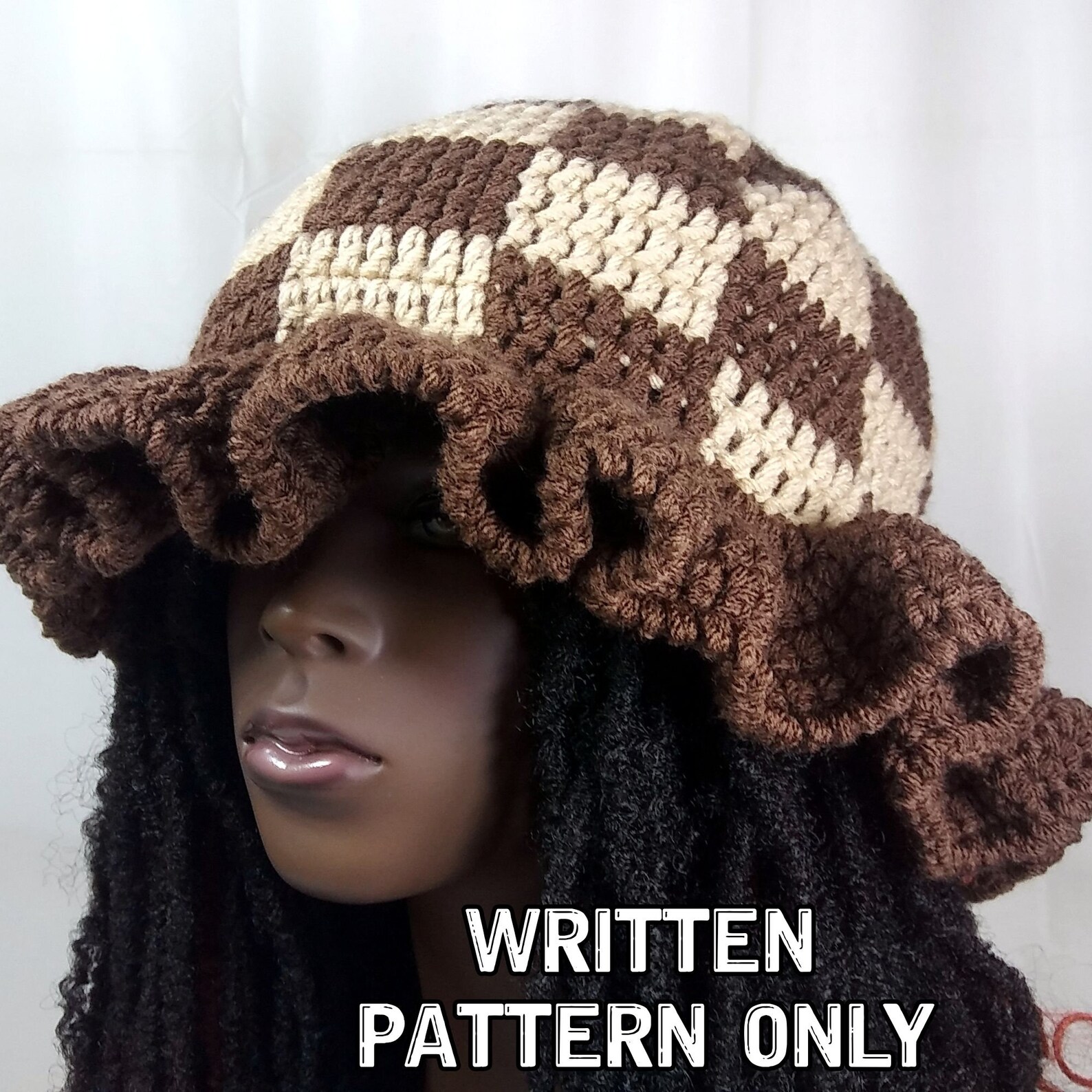 Checker Ruffle Bucket Hat Pattern, DIY Crochet, Instant PDF Download - Etsy