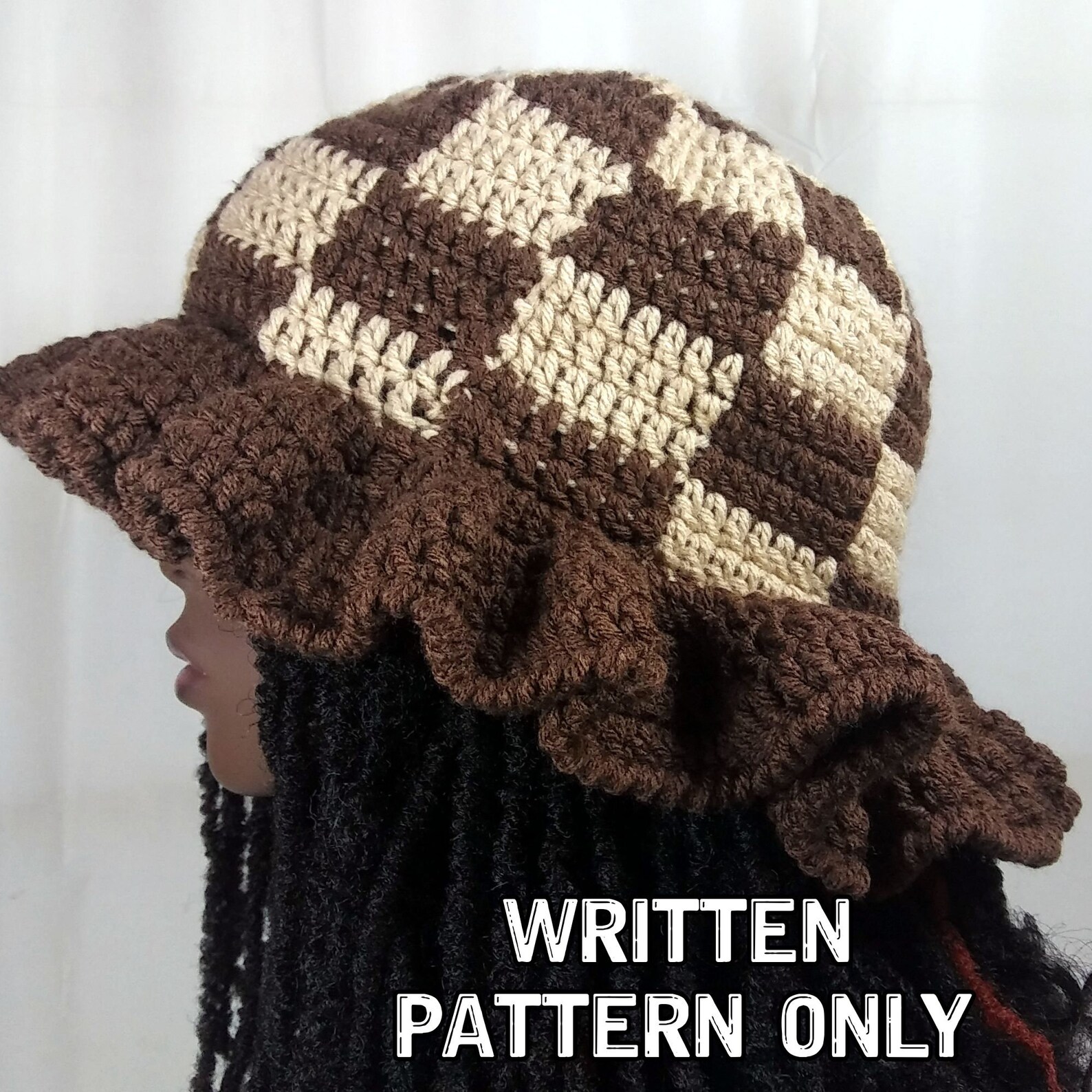 Checker Ruffle Bucket Hat Pattern, DIY Crochet, Instant PDF Download - Etsy