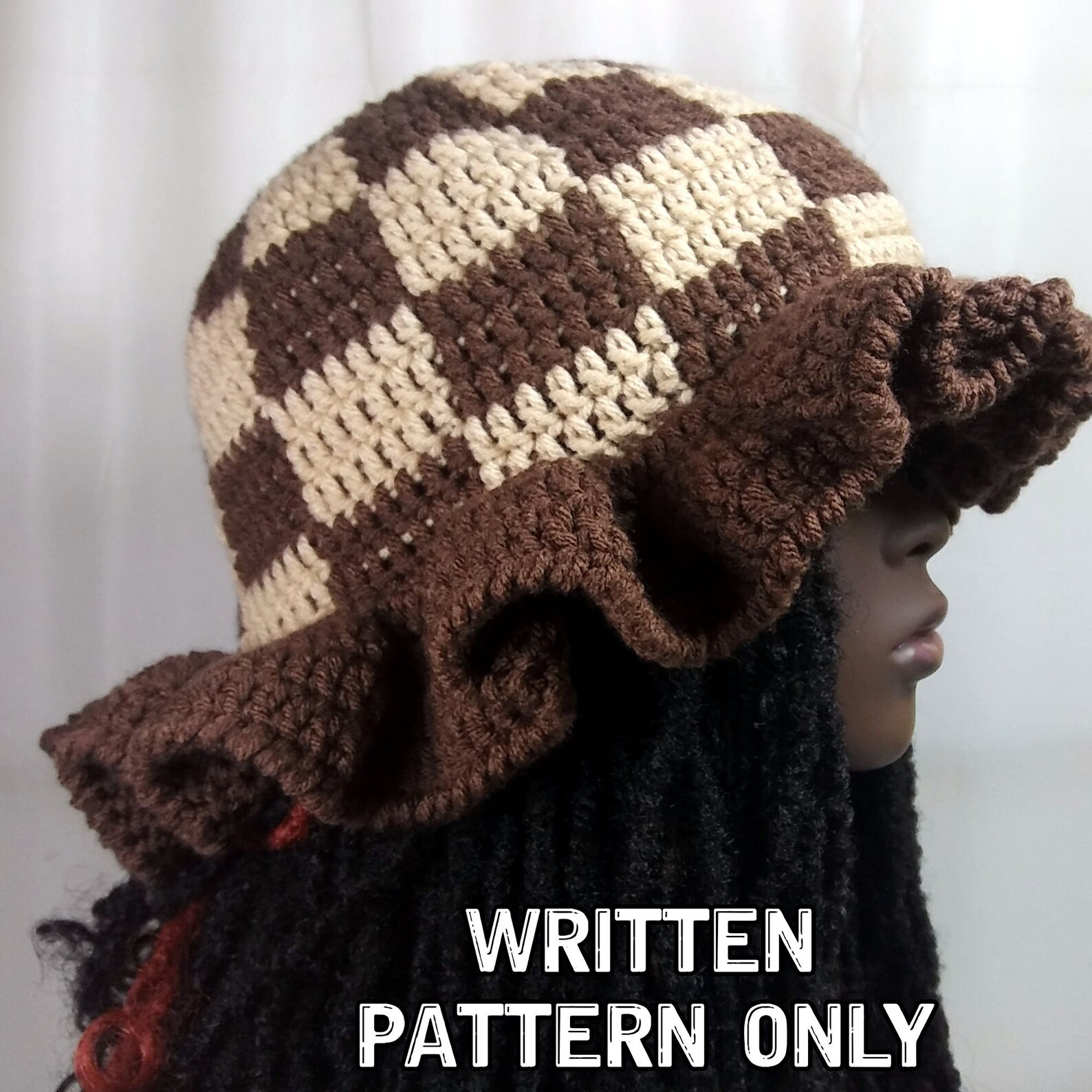 Checker Ruffle Bucket Hat Pattern, DIY Crochet, Instant PDF Download - Etsy