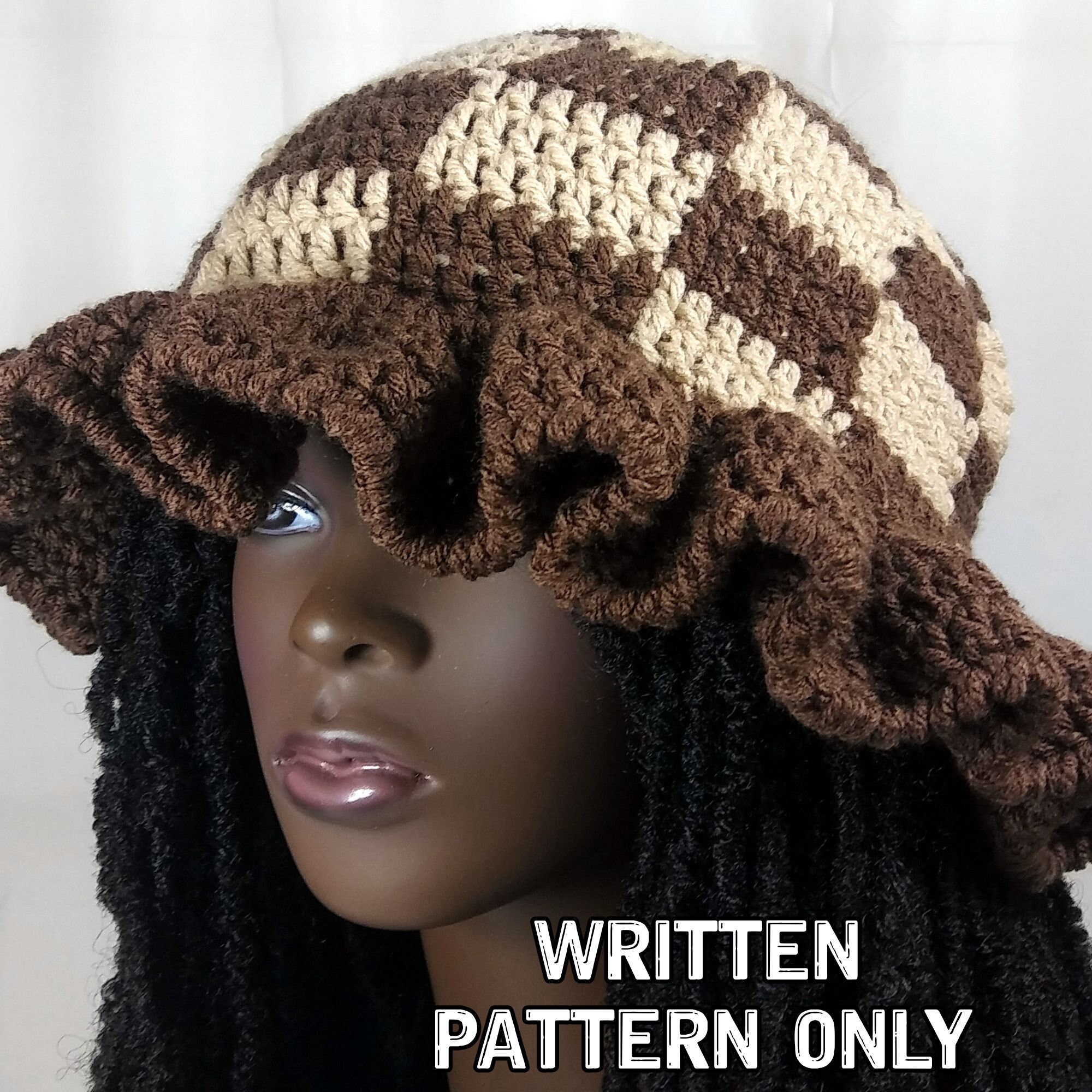 Checker Ruffle Bucket Hat Pattern, DIY Crochet, Instant PDF Download - Etsy