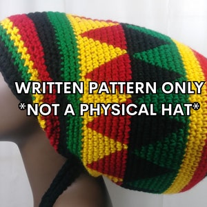 Crochet Rasta Crown Digital Pattern, Dreadlock Rasta Hat Crochet ...