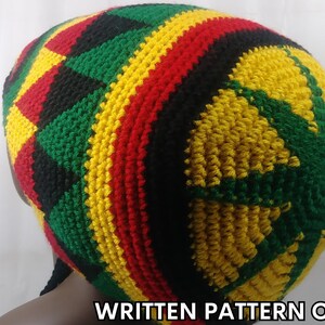 Crochet Rasta Crown Digital Pattern, Dreadlock Rasta Hat Crochet ...