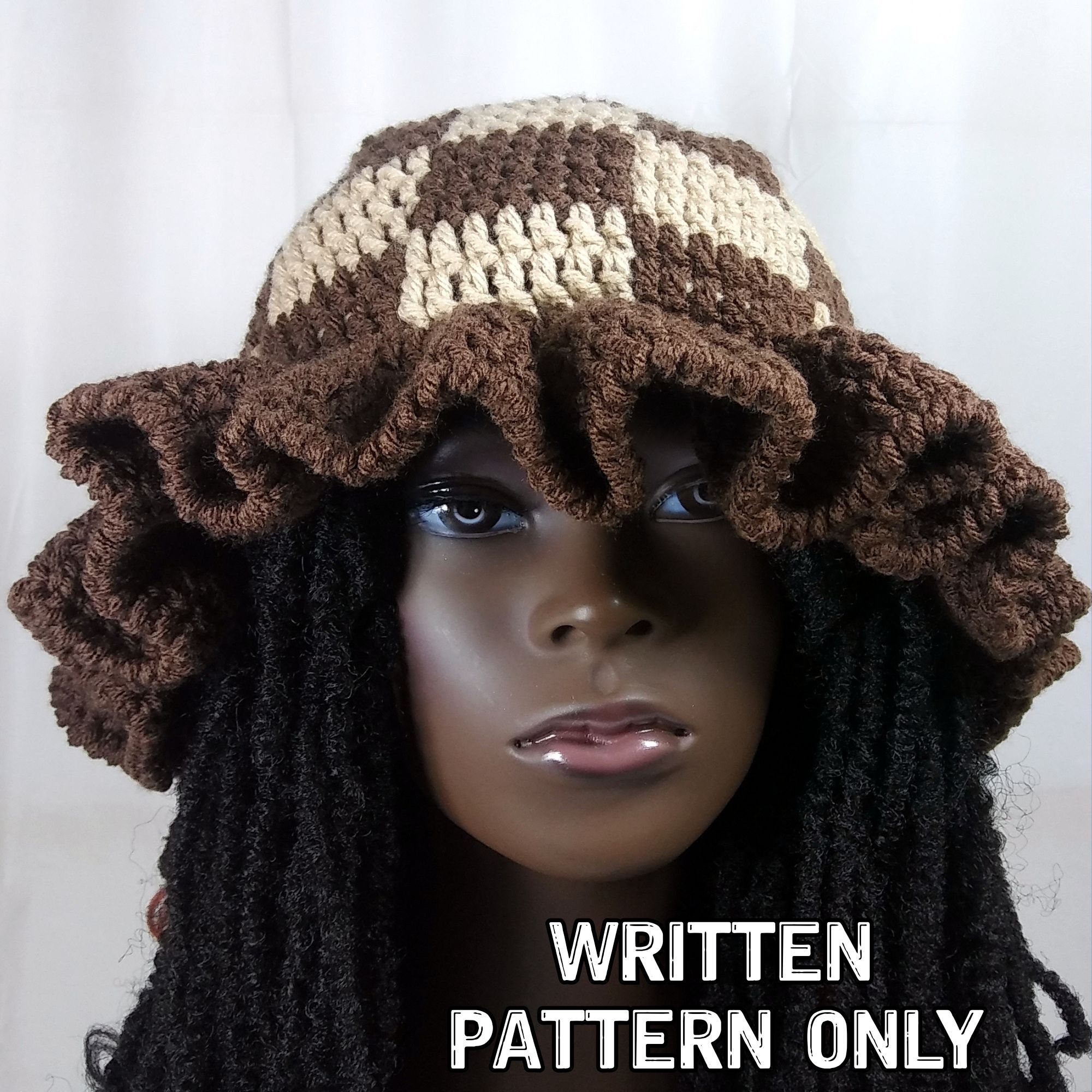 Checker Ruffle Bucket Hat Pattern, DIY Crochet, Instant PDF Download - Etsy