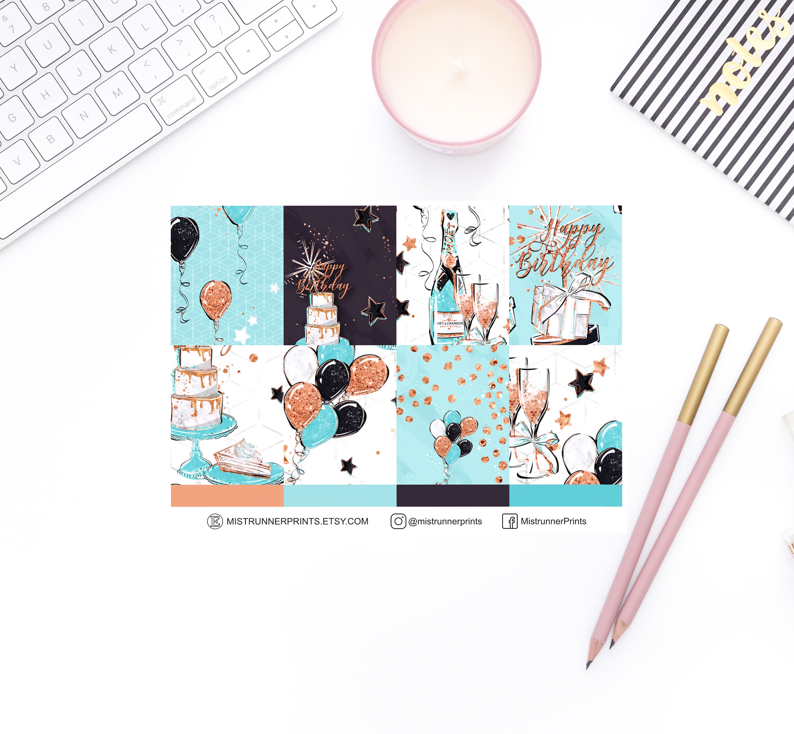 Birthday Party Planner Stickers Weekly Kit - Etsy