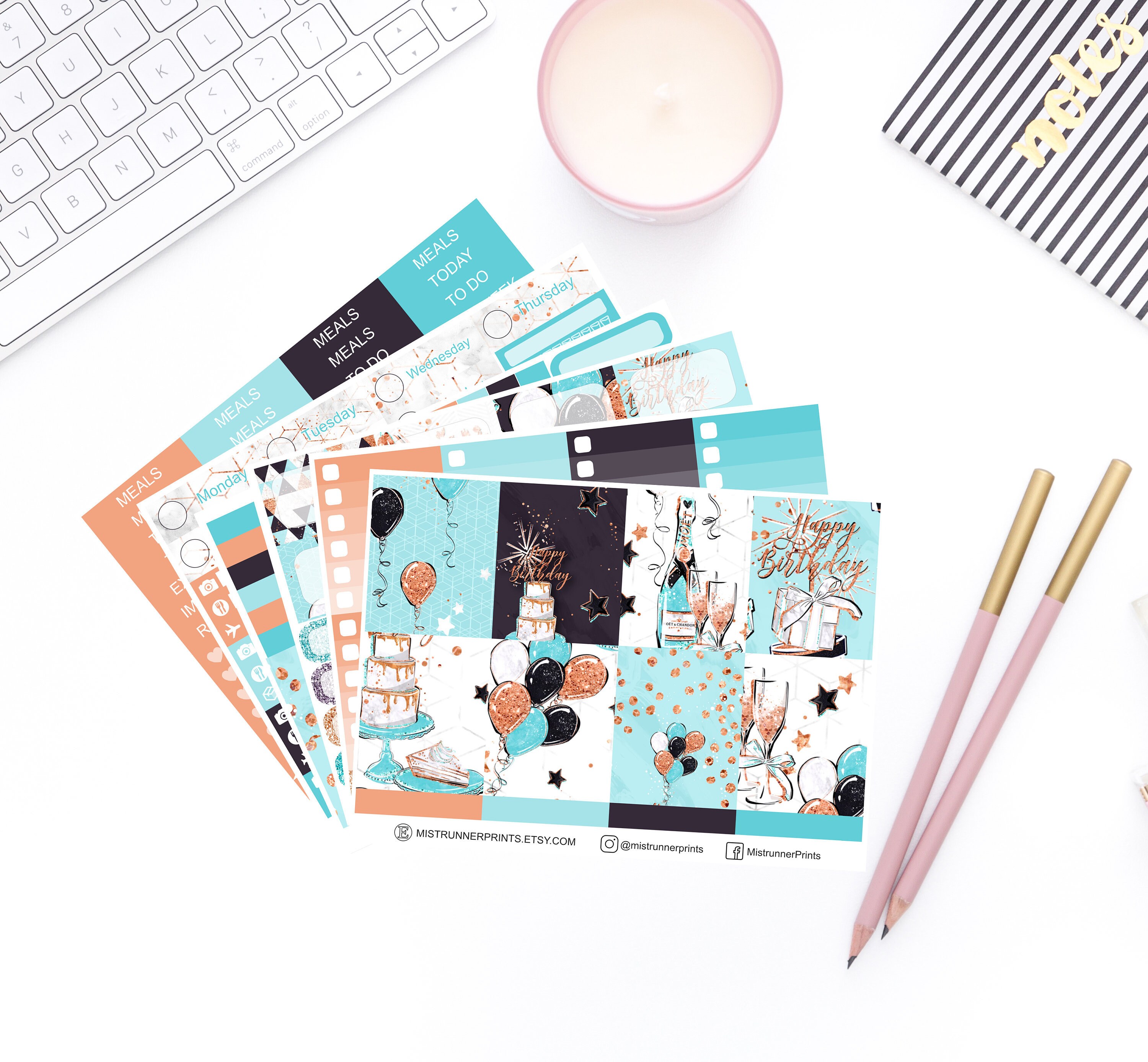 Birthday Party Planner Stickers Weekly Kit - Etsy
