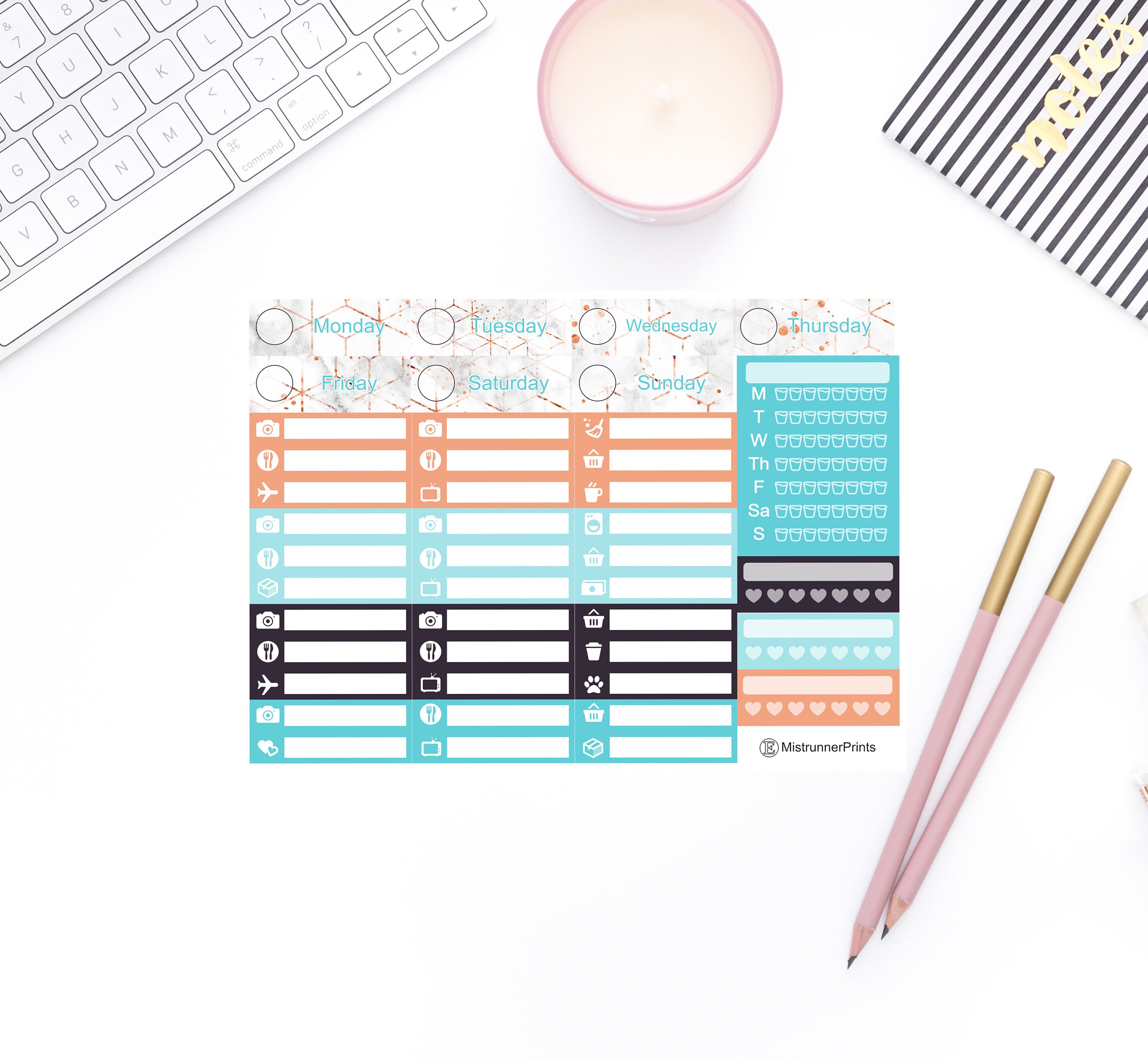 Birthday Party Planner Stickers Weekly Kit - Etsy