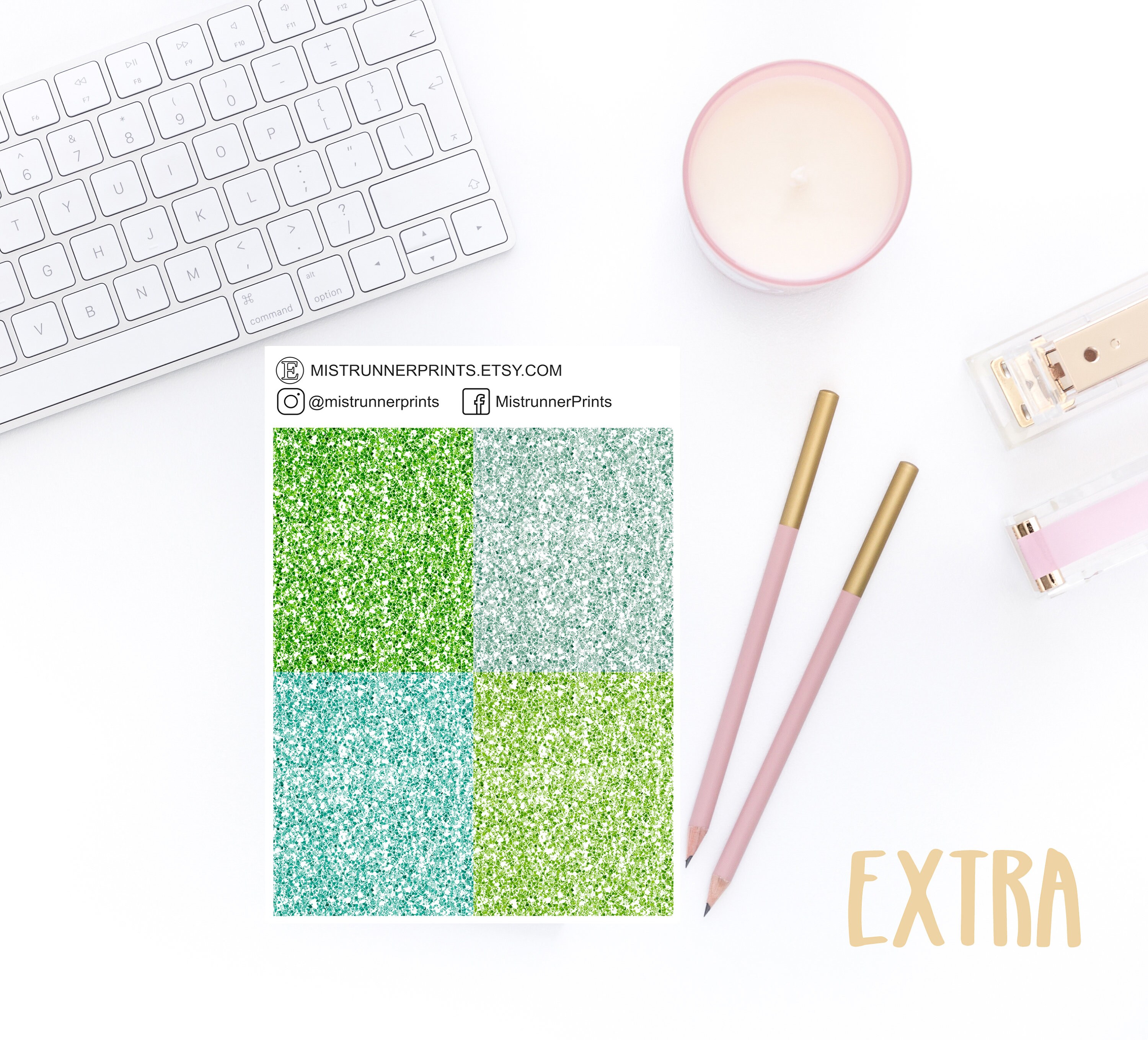 Weekly Planner Kit Green Plants Sticker Spring Succulents Vertical ...