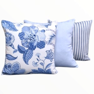 Blue Hamptons Style Floral Cushion Cover, Hamptons Pillow, Cover Only ...