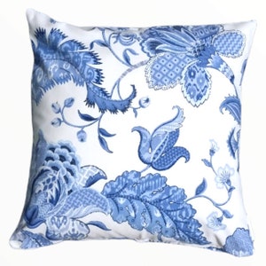 Blue Hamptons Style Floral Cushion Cover, Hamptons Pillow, Cover Only ...