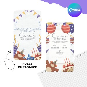 Animated Birthday Video Invitation | Editable Canva Template | Boys ...