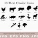 MEAL CHOICE Icons for RSVP Card, Place Card Beef, Vegetarian, Fish ...