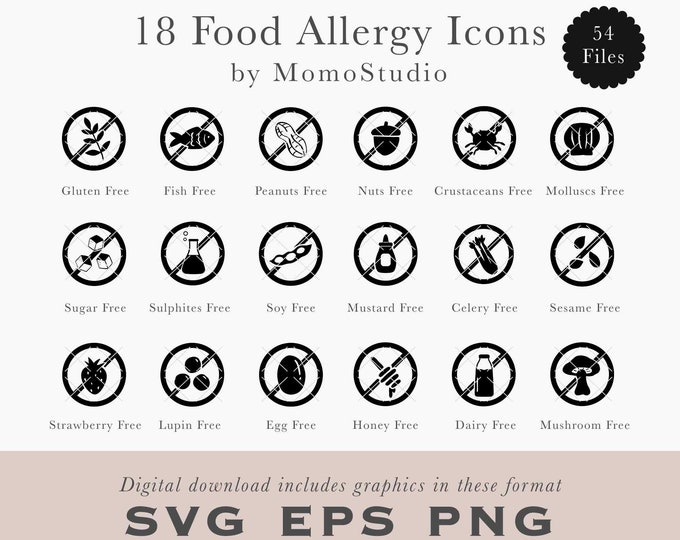 Meal Choice Icons Beef Vegetarian Pork Seafood Vegan - Etsy