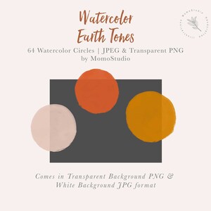 Earth Tones Watercolor Circles Clipart Instagram Story - Etsy