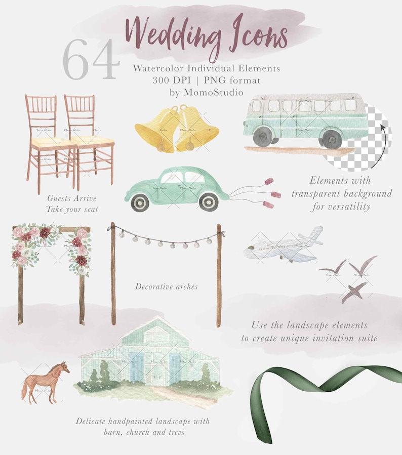 Wedding Icons Wedding Party Timeline Clipart Schedule of - Etsy