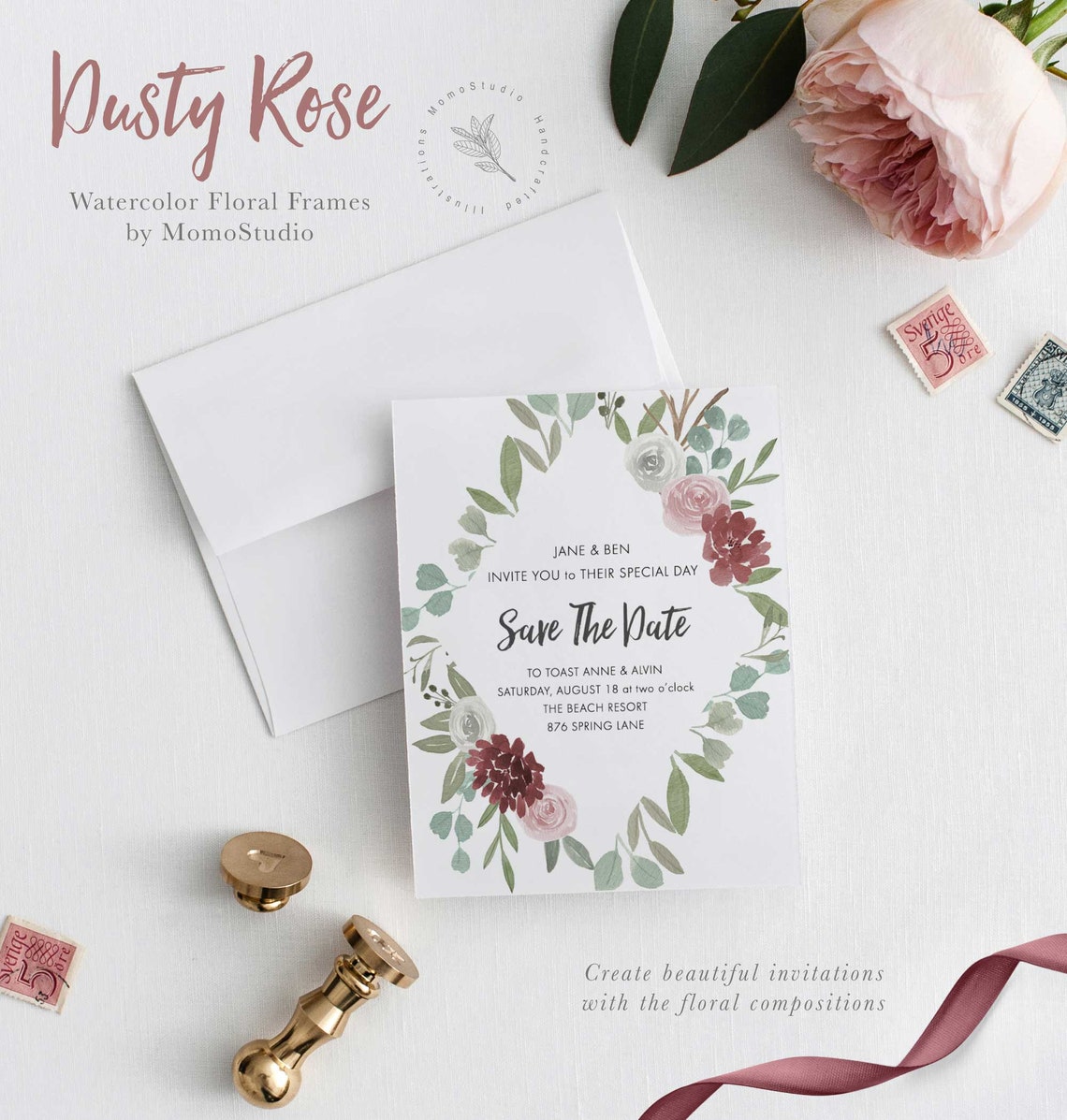 Dusty Rose Burgundy Watercolor Floral Frames Clipart Fall - Etsy Dusty Rose Burgundy Watercolor Floral Frames Clipart Fall - Etsy