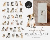 Dog Clipart Puppies Clipart Watercolor Pet Png Printable Dog - Etsy