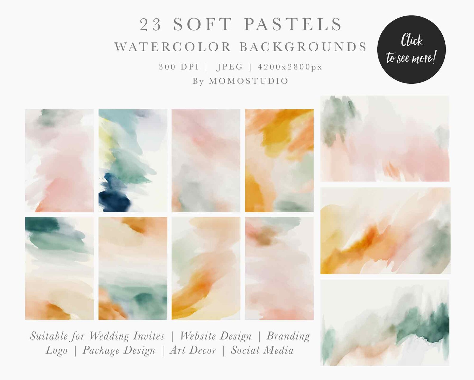 Watercolor Texture Background Clipart Watercolor Pastel - Etsy