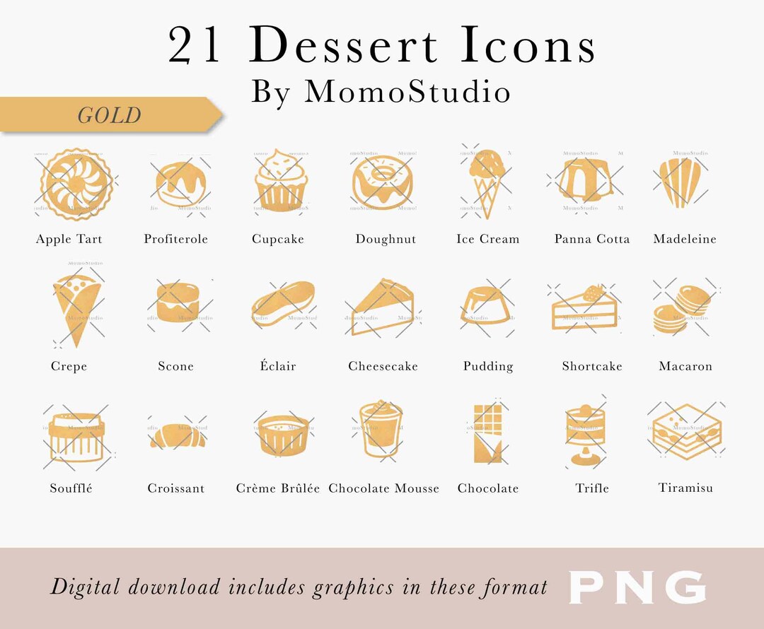 Dessert Icons Clipart Dessert Menu Clipart Cakes Pastries Patisserie ...