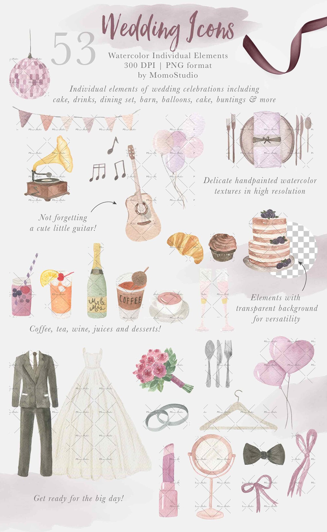 Wedding Icons Wedding Party Timeline Clipart Schedule of - Etsy