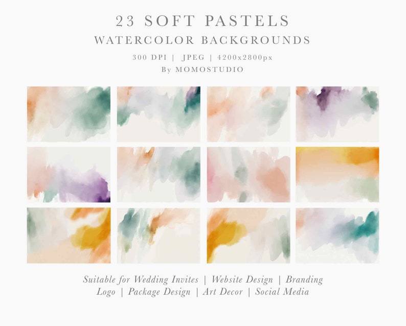 Watercolor Texture Background Clipart Watercolor Pastel - Etsy