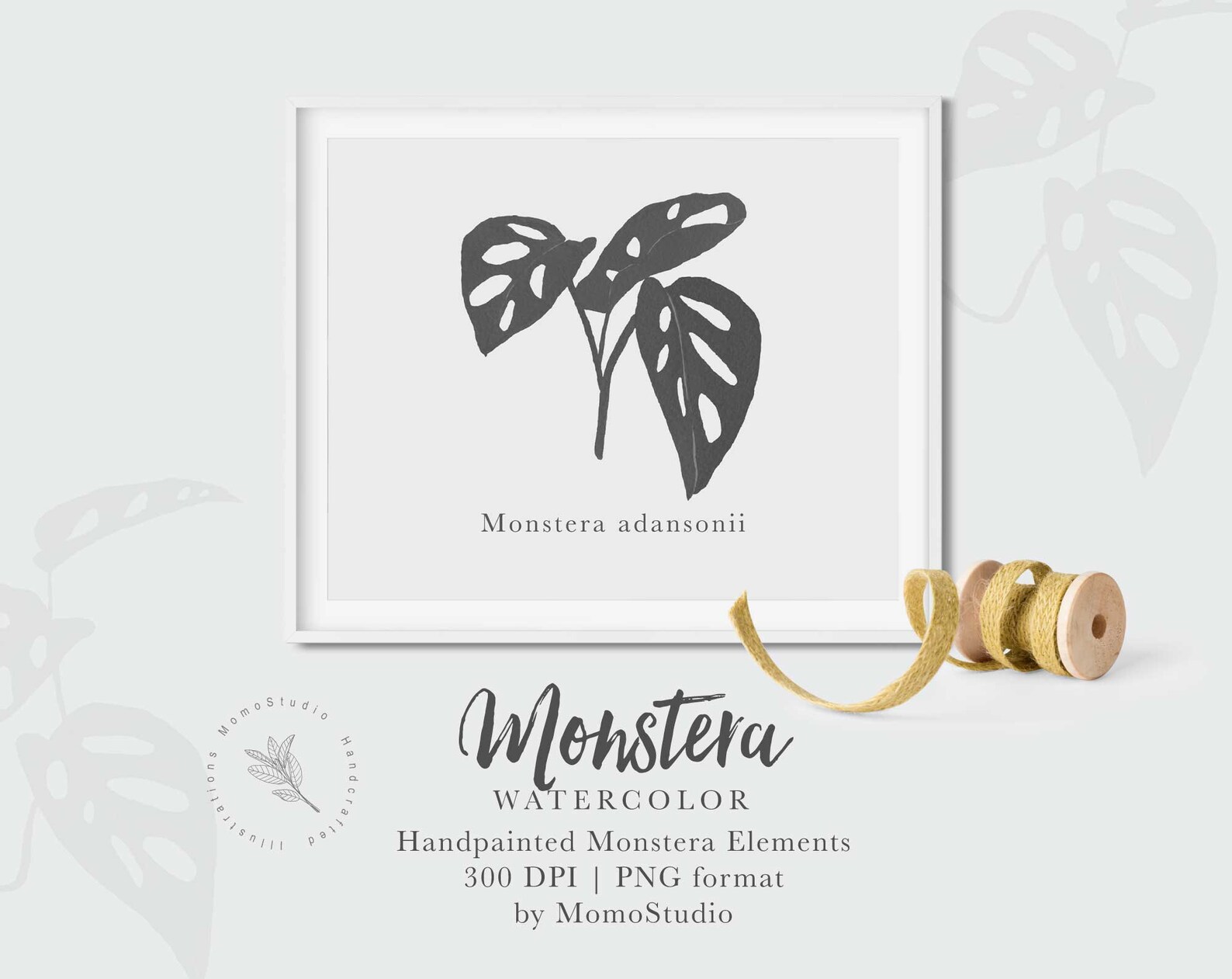 Watercolor MONSTERA Floral Frames Hand Painted Botanical | Etsy