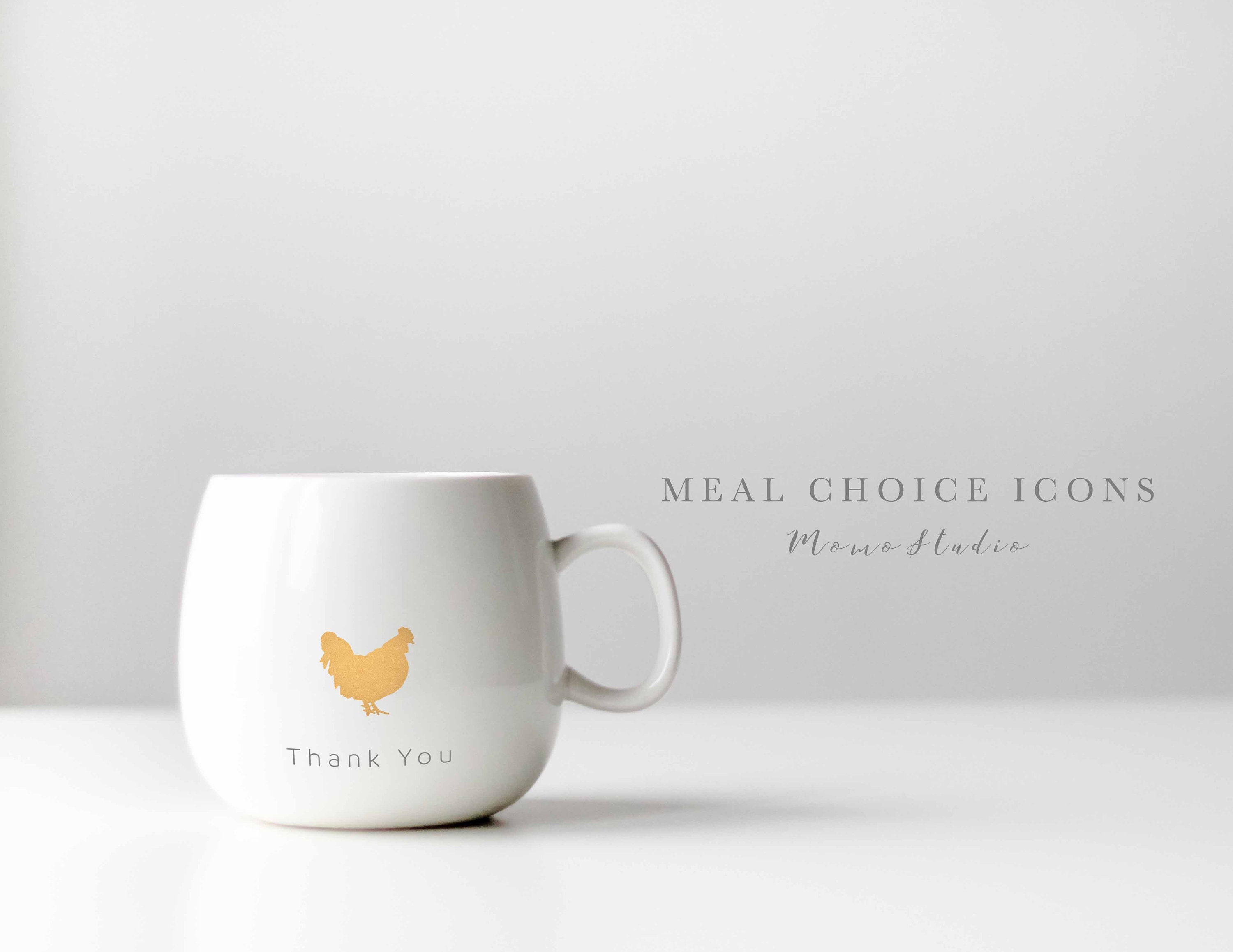 MEAL CHOICE Icon in Gold Beef Vegetarian Vegan Gluten-free Dairy-free ...