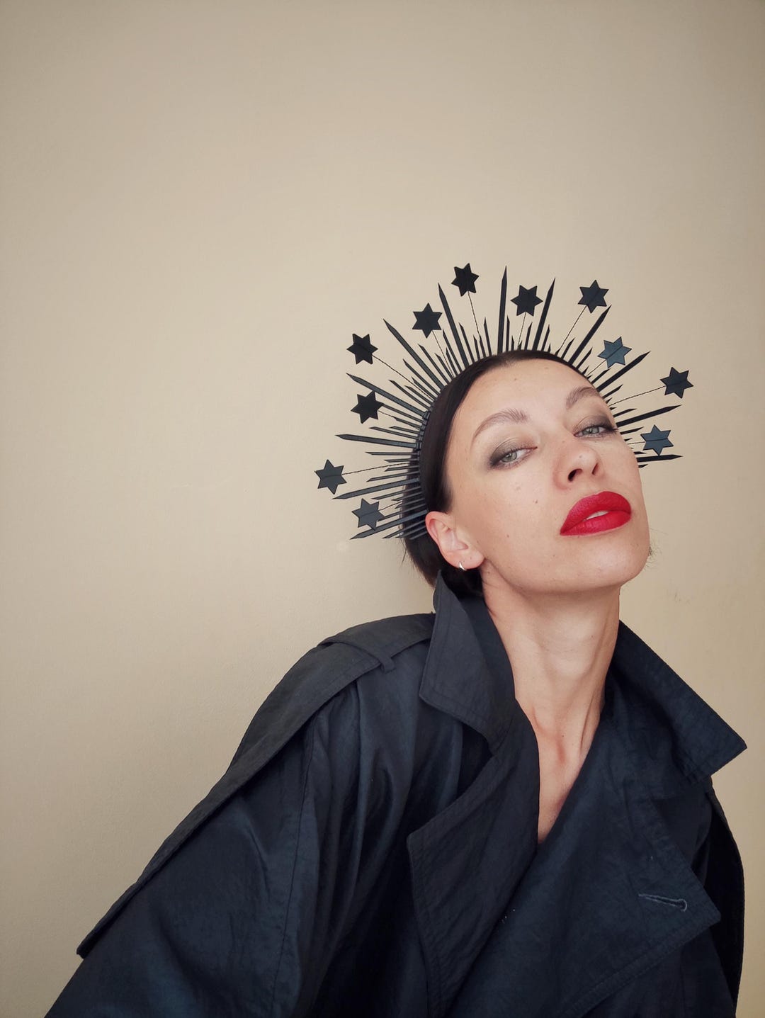 Black Star Crown /gothic Halo Crown/ Headband With Stars/ Star Tiara ...