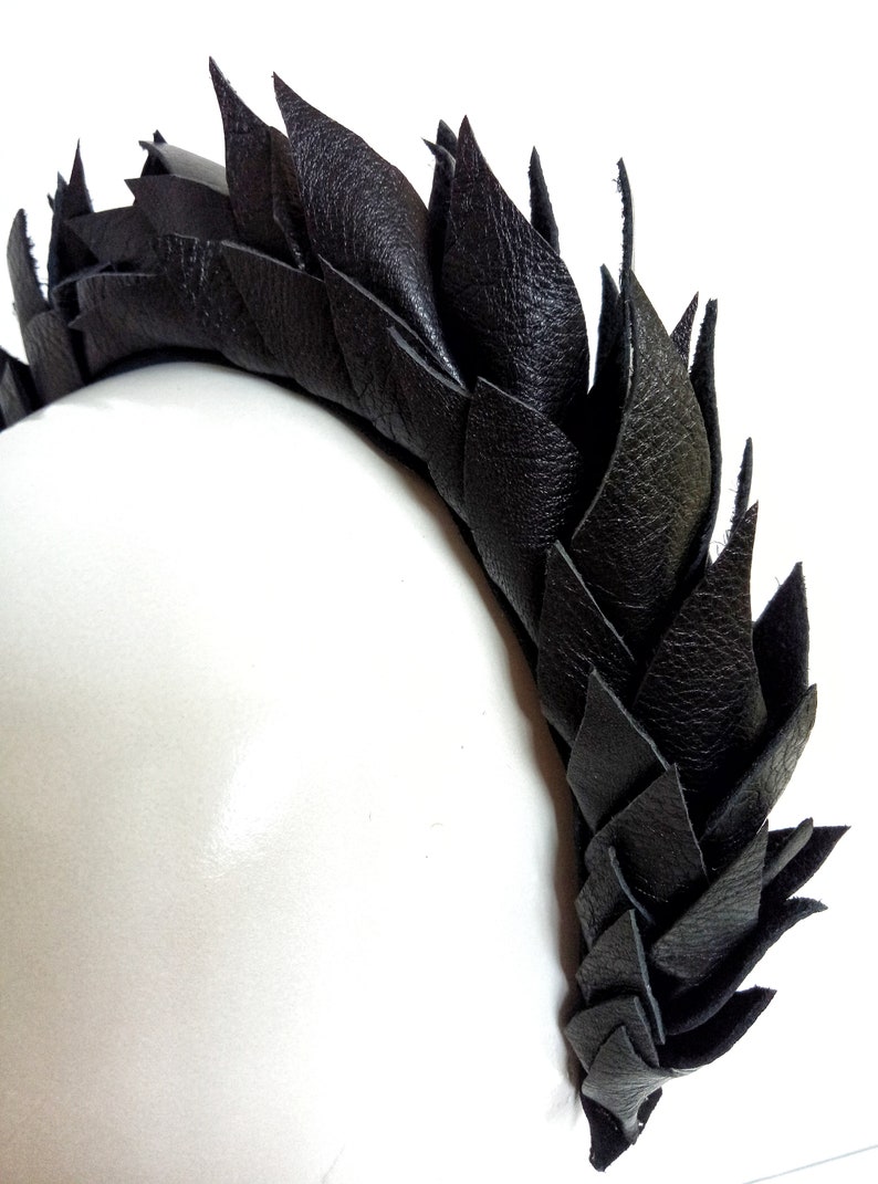 Black Leather Crown in Gothic Style - Etsy