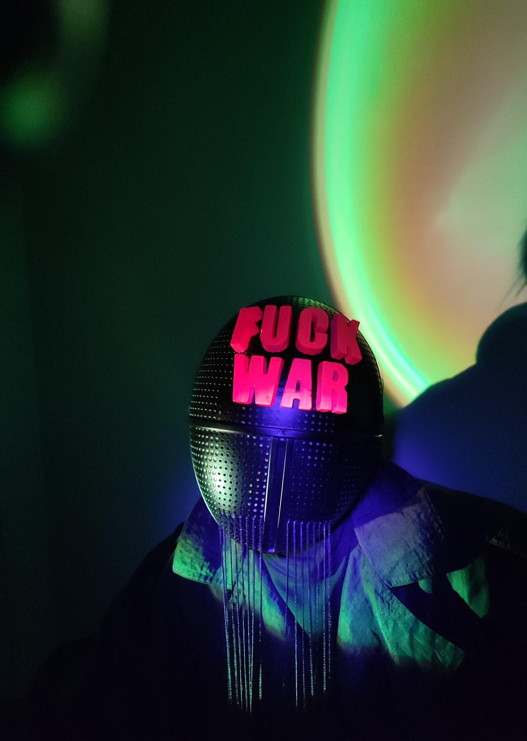 Custom Black Mask With Neon Letters and Chains/ Burning Man/ Neon Uv ...