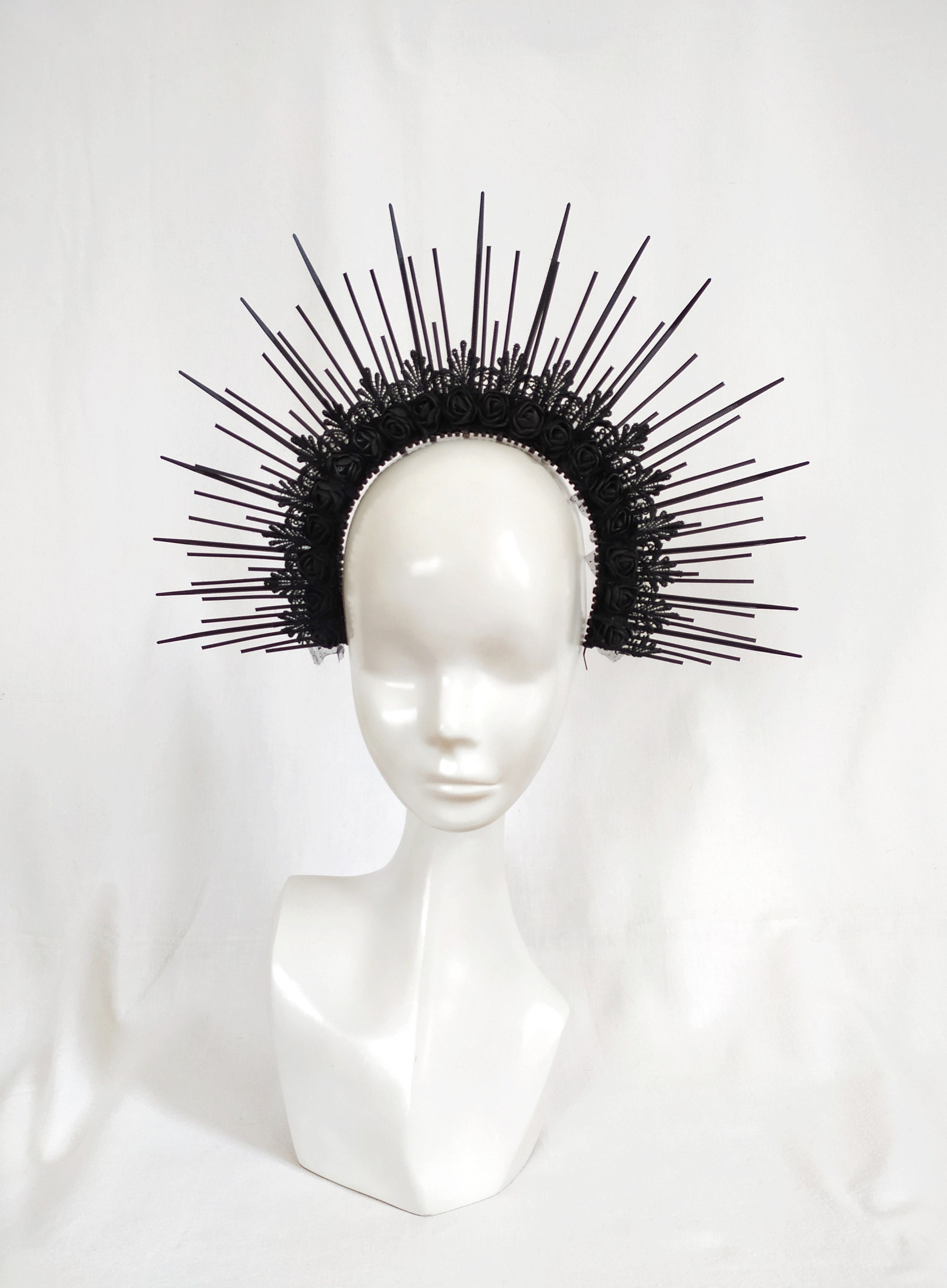 Gothic Crown Witch Crown Halloween Headband Black Halo - Etsy