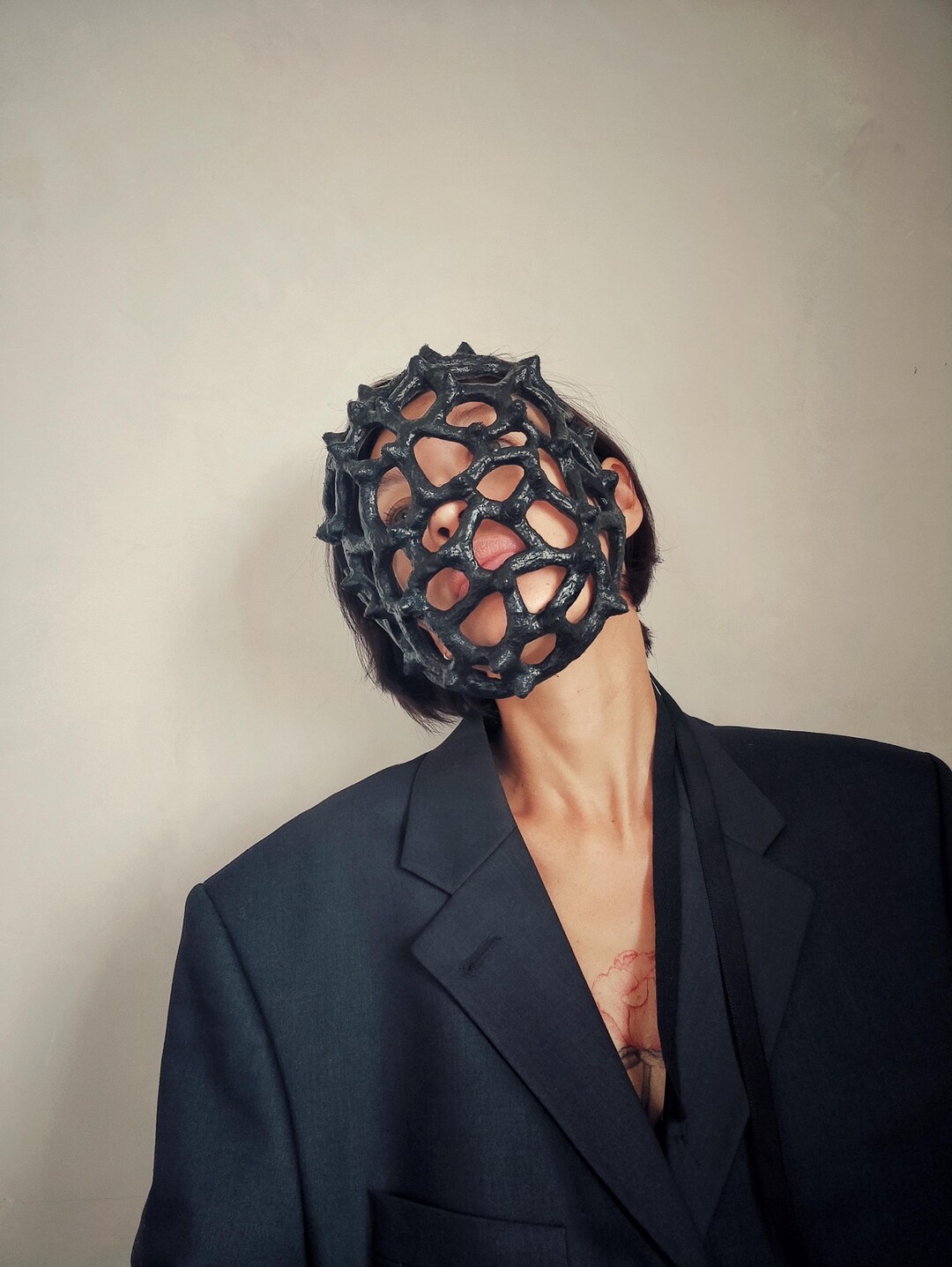 Black Mask in Gothic Style With Holes/ Papier Mache Mask/blind Mask ...