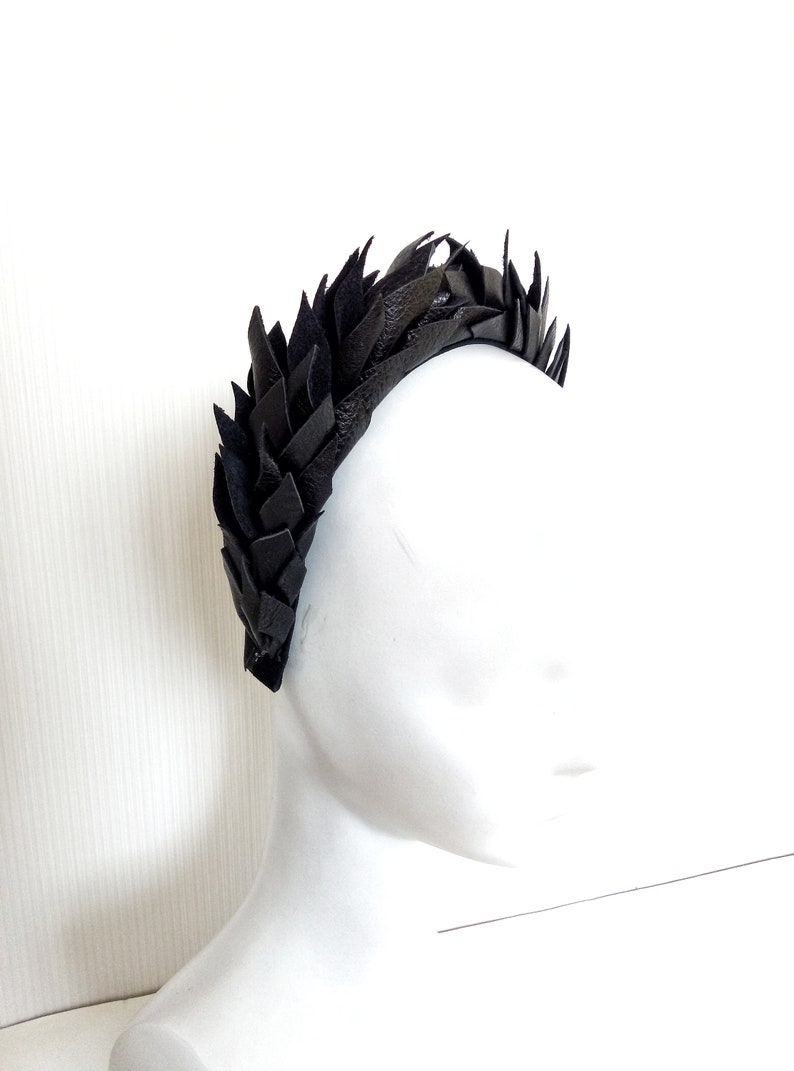 Black Leather Crown in Gothic Style - Etsy