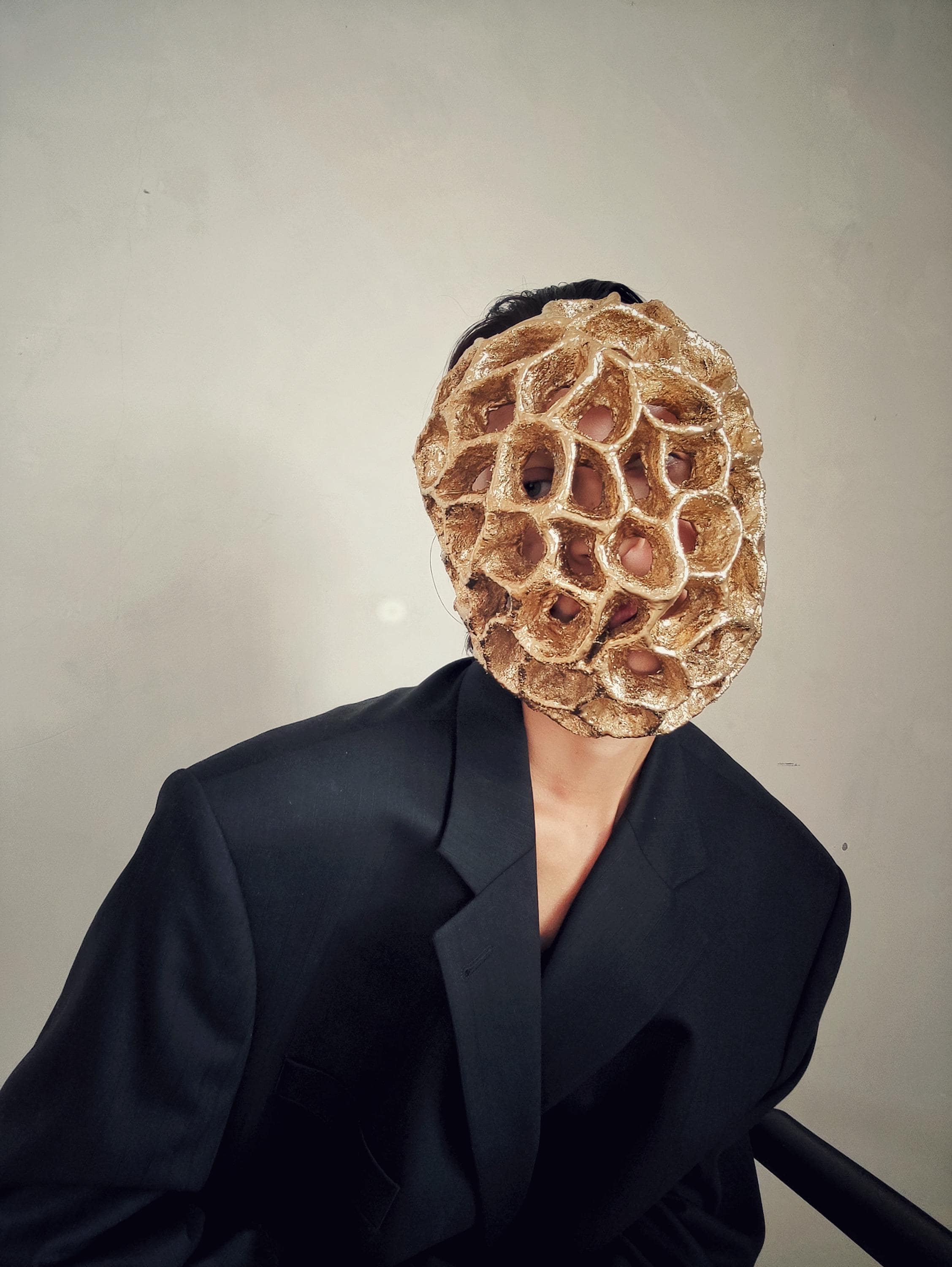 Golden Mask in Gothic Style With Holes/ Papier Mache Mask/blind Mask ...