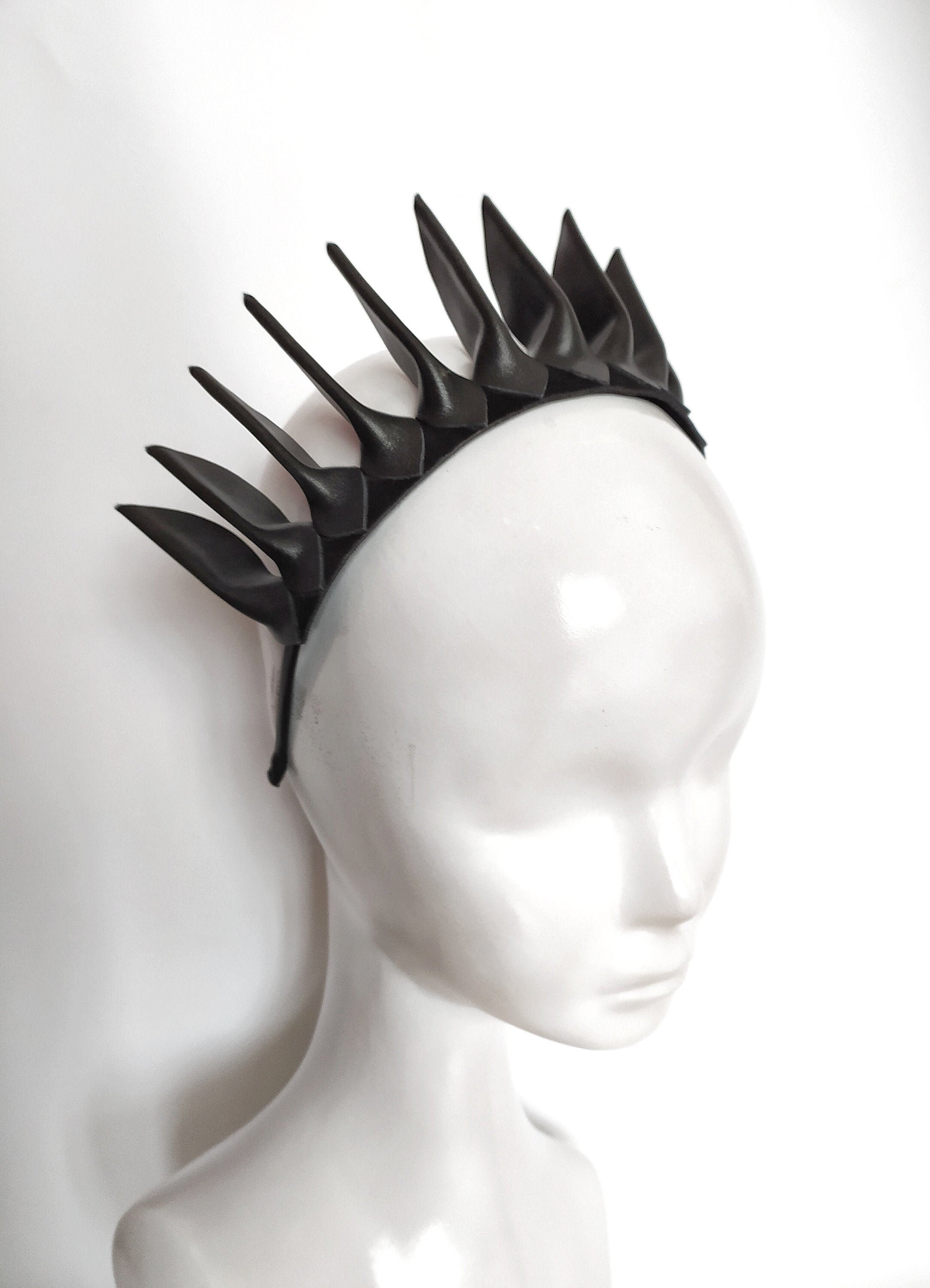 Leather Black Crown in Gothic Style/ King Crown / Medieval - Etsy